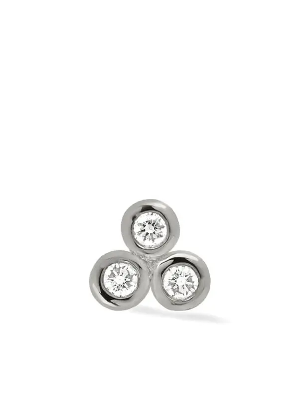 LARK & BERRY 14kt White Gold Trio Diamond Stud Earring - Silver