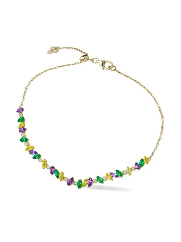 LARK & BERRY 14kt Bracelet With Diamonds And Sapphires - Gold