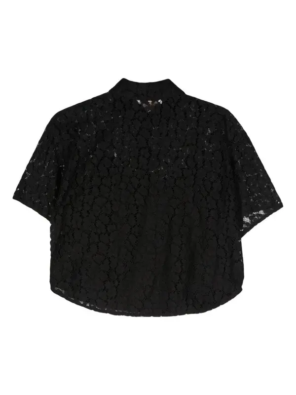 Michael Kors Leopard Corded-lace Shirt - Black