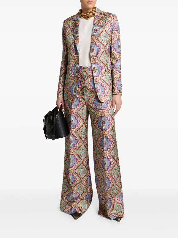 Etro Medallion-print Silk Trousers