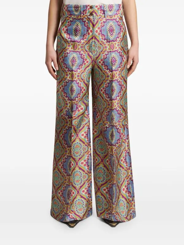 Etro Medallion-print Silk Trousers