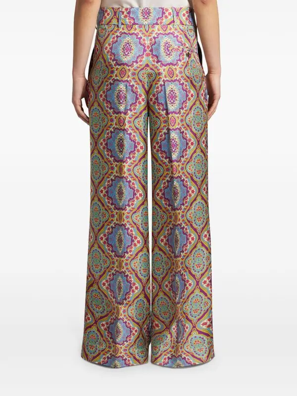 Etro Medallion-print Silk Trousers