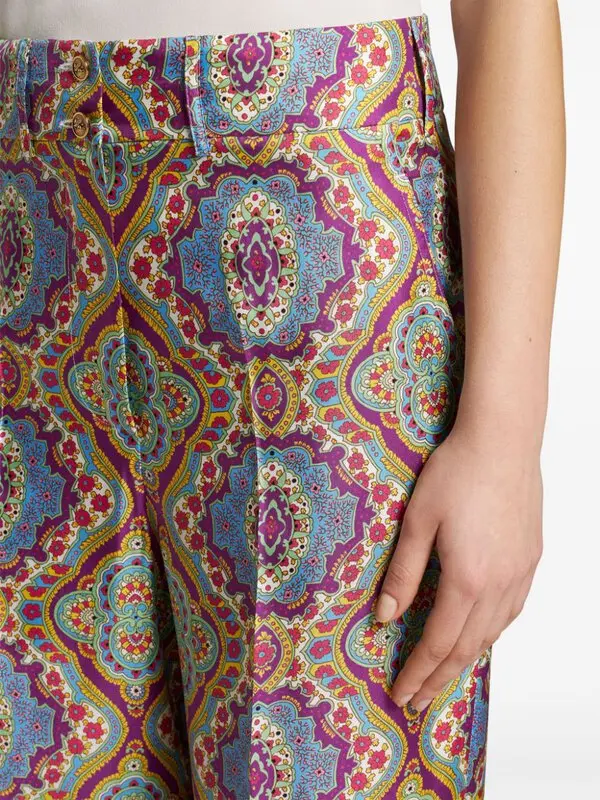 Etro Medallion-print Silk Trousers