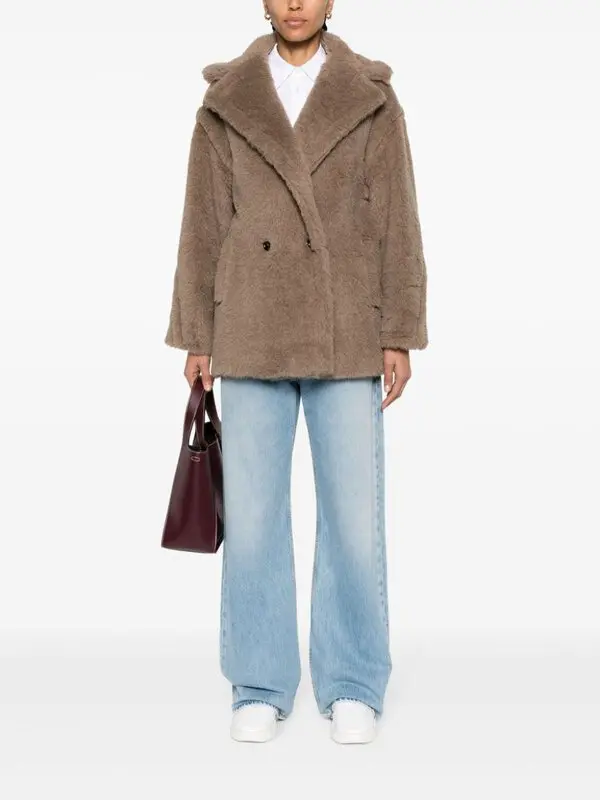Max Mara Faux Fur Double-breasted Coat