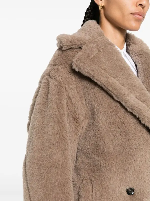 Max Mara Faux Fur Double-breasted Coat