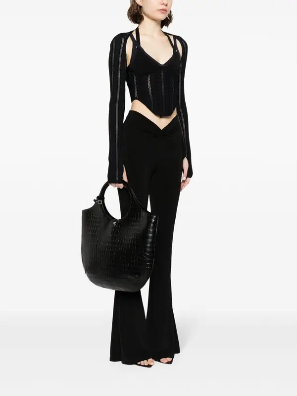 COURREGES Large Holy Crocodile Tote - Black