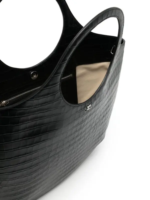 COURREGES Large Holy Crocodile Tote - Black