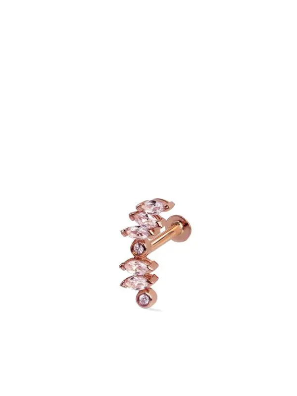 LARK & BERRY 14kt Rose Gold Diamond And Sapphire Single Earring