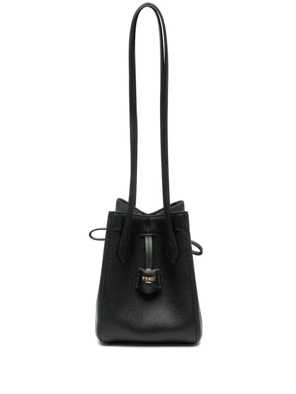 Fendi Small Origami Leather Bucket Bag - Black