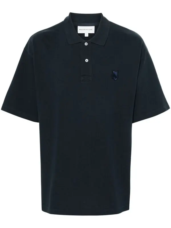 Maison Kitsuné Fox-patch Polo Shirt - Blue