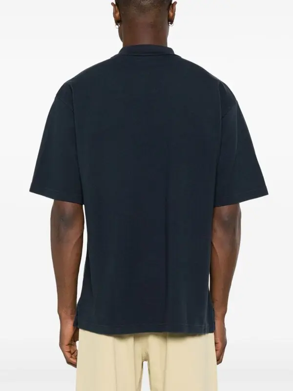 Maison Kitsuné Fox-patch Polo Shirt - Blue