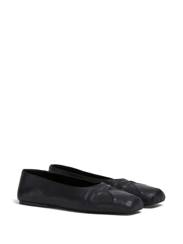 Marni Bow-embossed Ballerina Shoes - Black