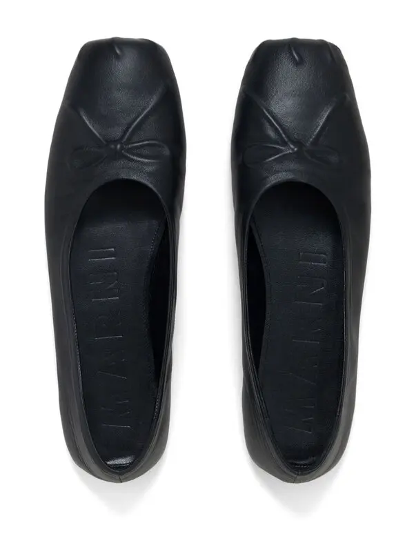 Marni Bow-embossed Ballerina Shoes - Black