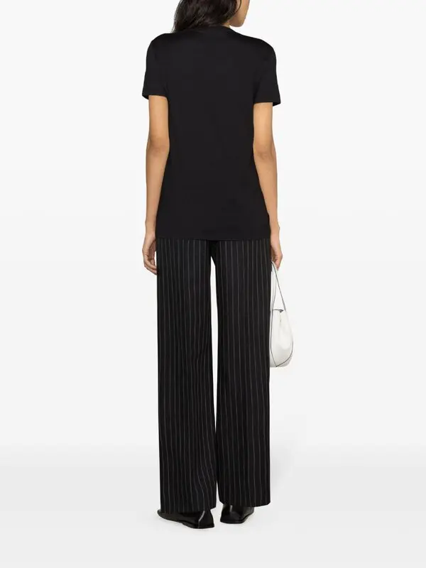 Max Mara Logo-embroidered Cotton T-shirt - Black