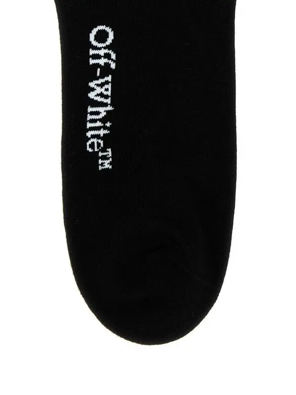 Off-White Logo-intarsia Socks - Black