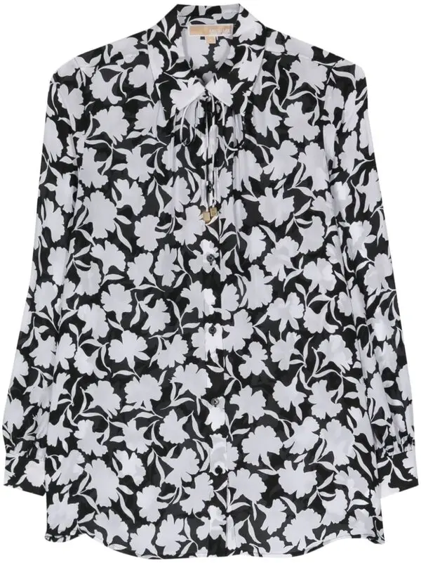 Michael Kors Shadow Floral Crepe Shirt