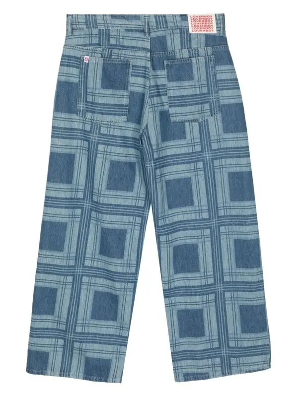CHARLES JEFFREY Check-print Straight-leg Jeans
