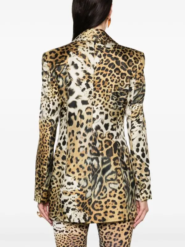 Roberto Cavalli Jaguar Skin-print Silk Blazer