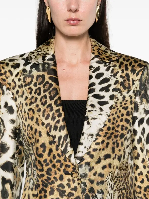 Roberto Cavalli Jaguar Skin-print Silk Blazer