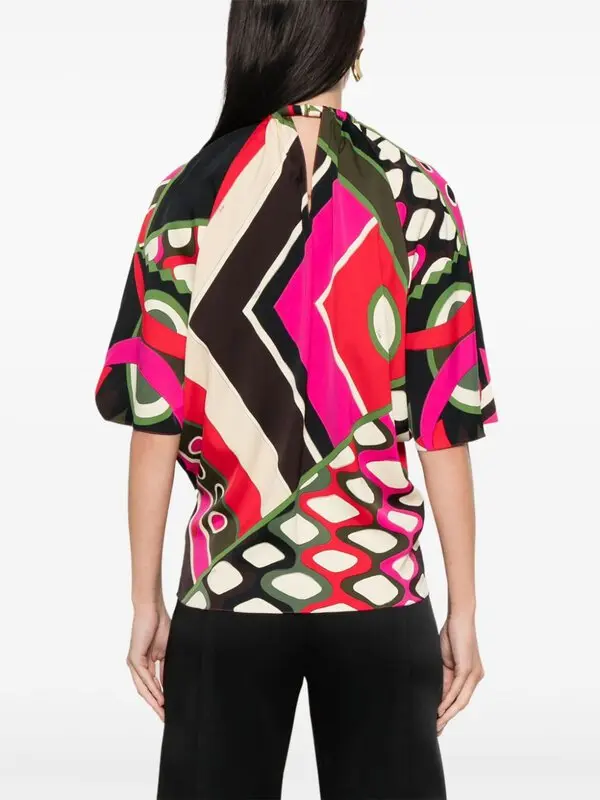 Emilio Pucci Vivara-print V-neck Blouse