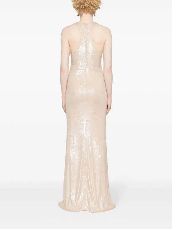 Elisabetta Franchi Racerback Sequin Gown
