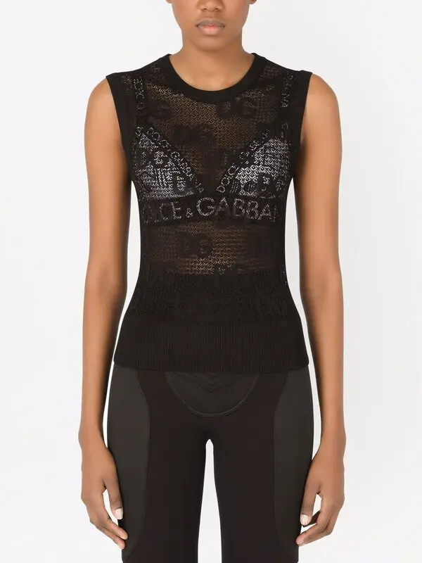 Dolce & Gabbana Sleeveless Lace-stitch Top