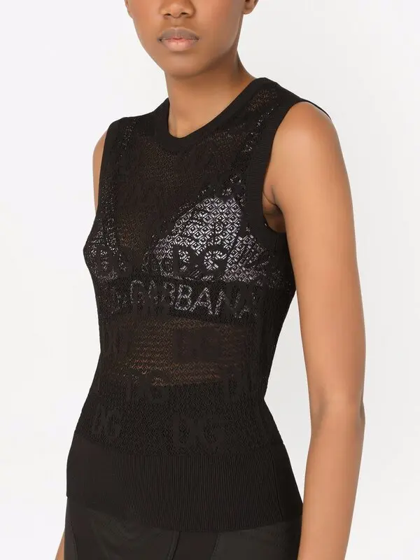 Dolce & Gabbana Sleeveless Lace-stitch Top