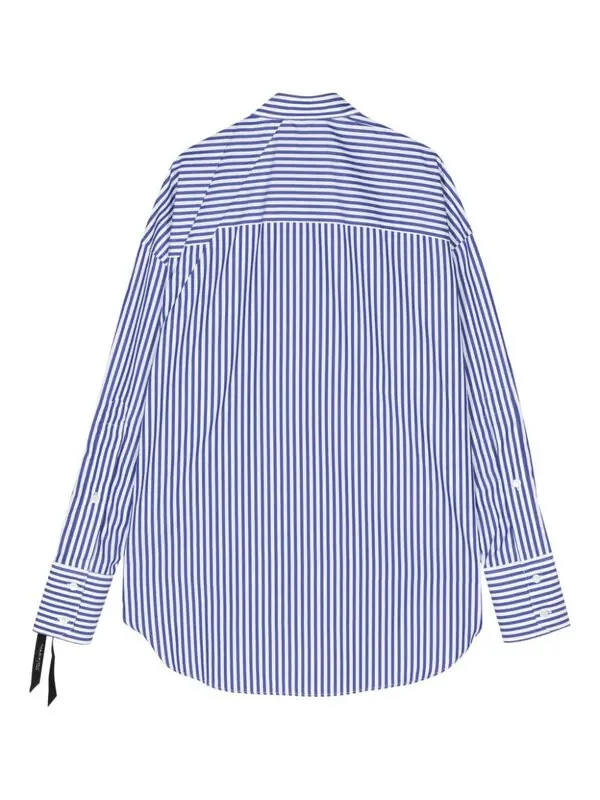 MARINA YEE Striped Draped Cotton Shirt