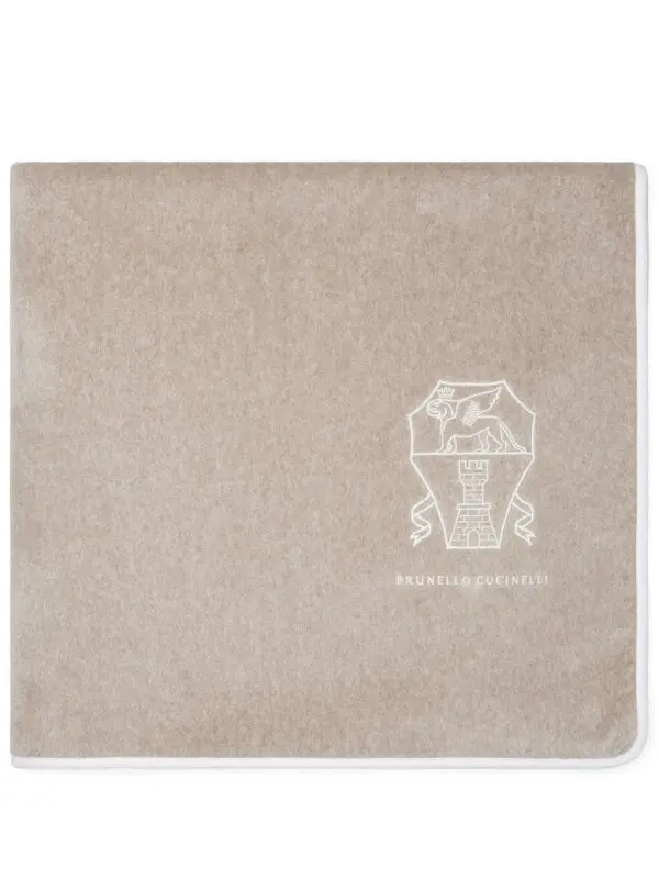 Brunello Cucinelli Logo-embroidered Cotton Towel - Neutrals