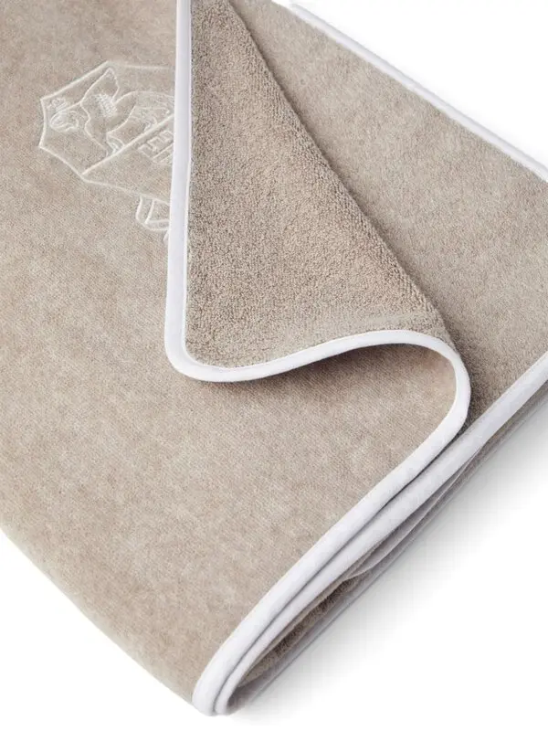 Brunello Cucinelli Logo-embroidered Cotton Towel - Neutrals