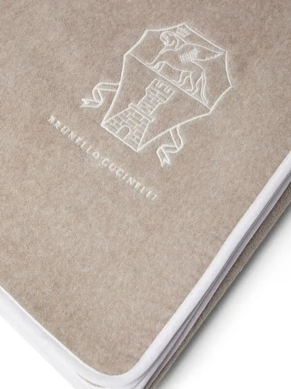 Brunello Cucinelli Logo-embroidered Cotton Towel - Neutrals