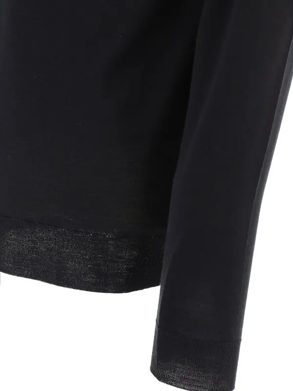 John Smedley Belper' Merino Wool Polo Shirt - Black
