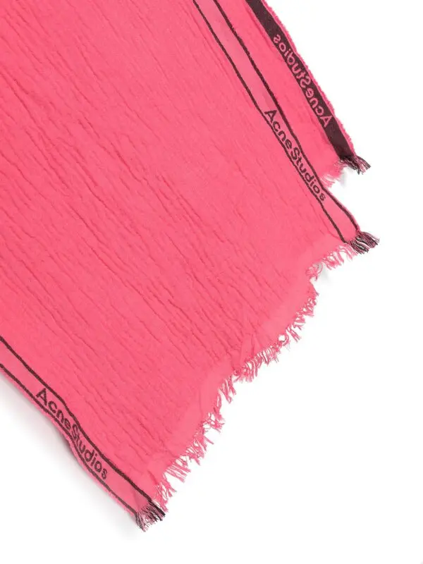 Acne Studios Jacquard-logo Seersucker Scarf