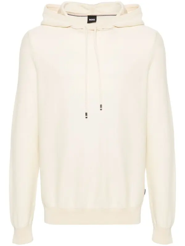 BOSS Knitted Cotton Blend Hoodie