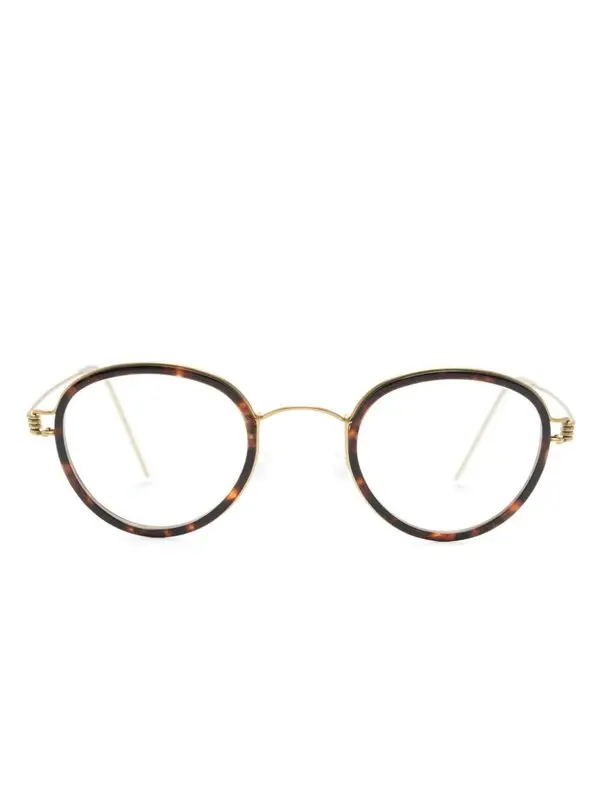 LINDBERG Tortoiseshell Geometric Glasses - Gold