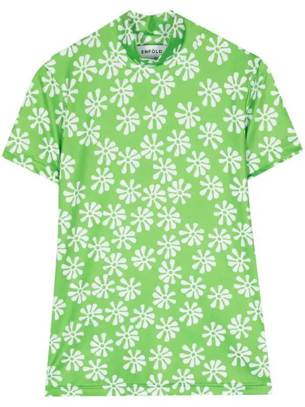 ENFOLD Floral-print T-shirt
