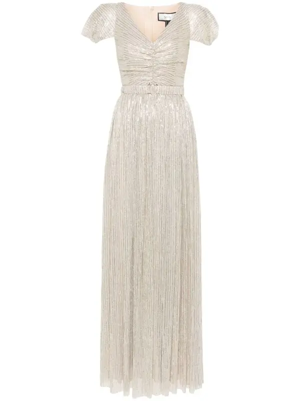 NISSA Metallic Striped Maxi Dress