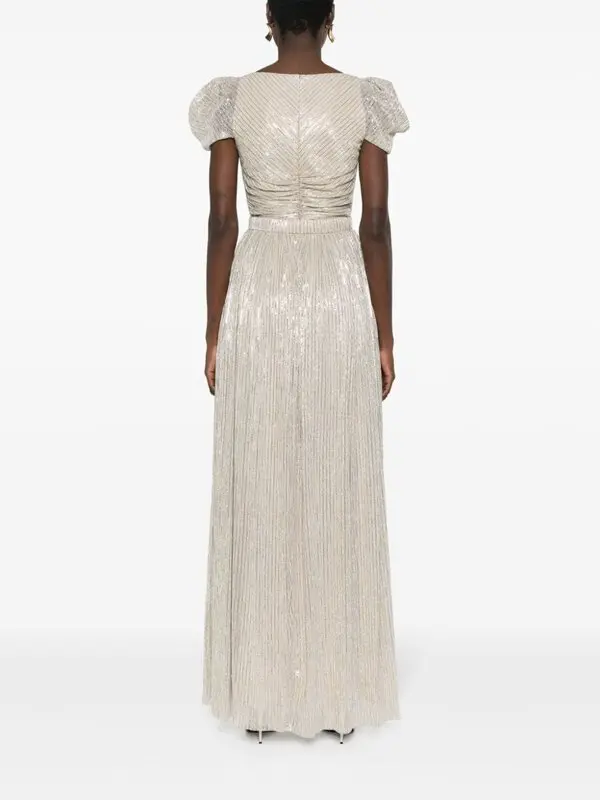 NISSA Metallic Striped Maxi Dress