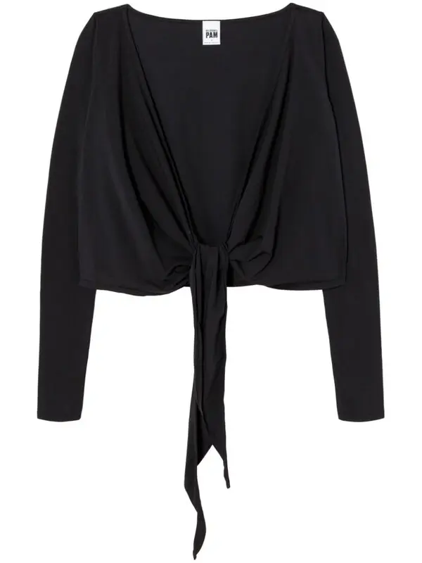 RE/DONE X Pamela Anderson Wrapped Cropped Top - Black