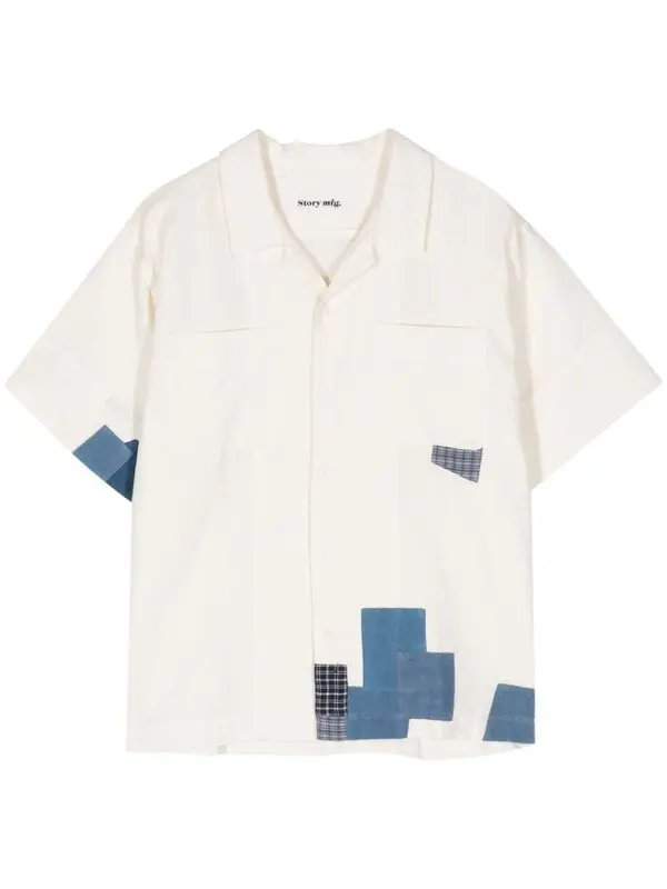 STORY MFG. Pa Appliqué-detail Shirt - Neutrals