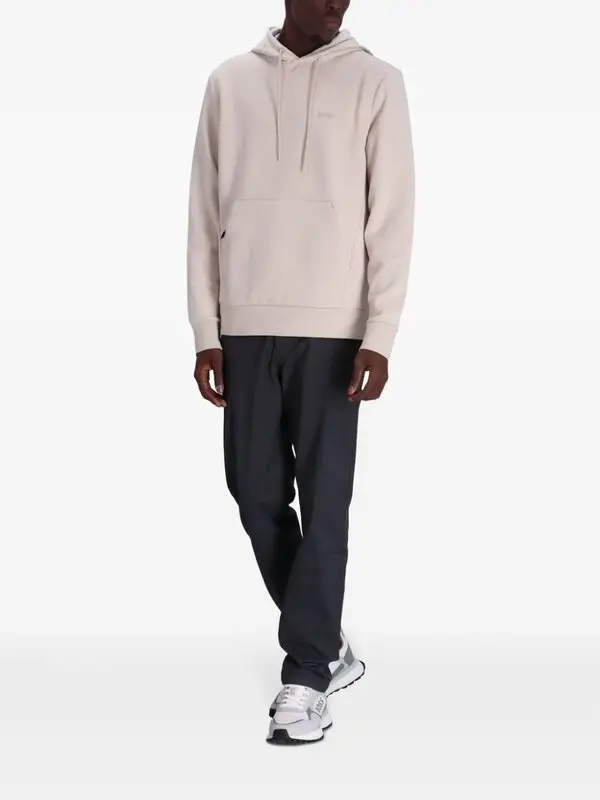 BOSS Logo Appliqué Jersey Hoodie - Neutrals