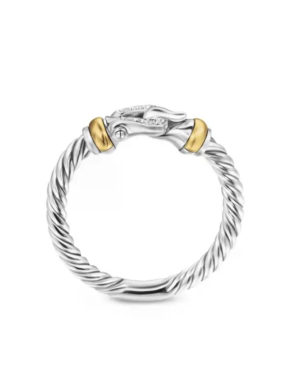 David Yurman 18kt Yellow Gold And Sterling Diamond Ring - Silver