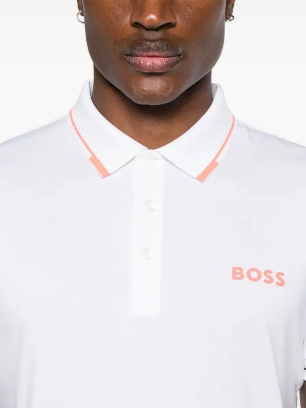 BOSS Logo-print Polo Shirt - White