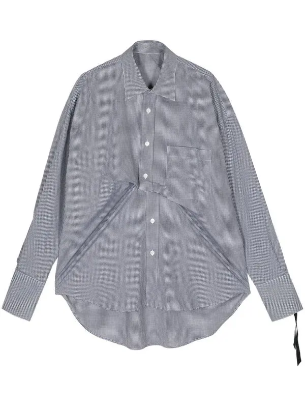 MARINA YEE Check-print Draped Cotton Shirt - White