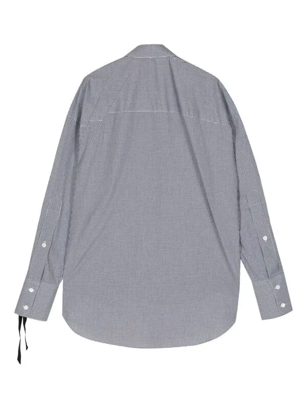 MARINA YEE Check-print Draped Cotton Shirt - White