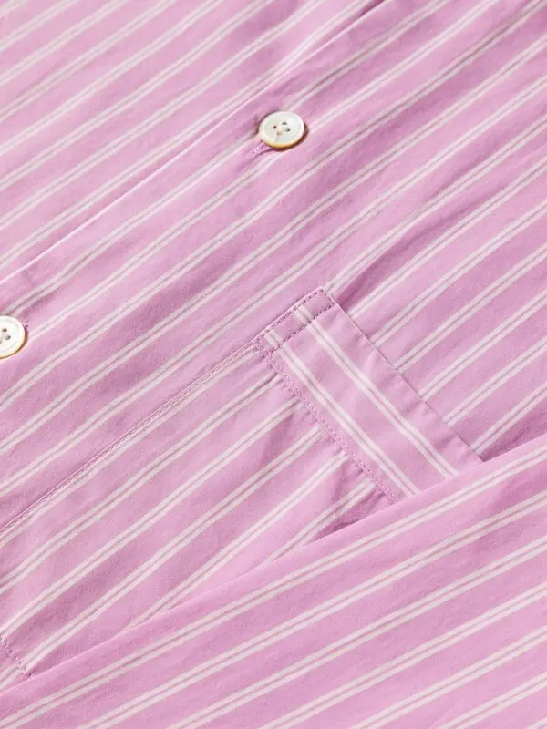TEKLA Striped Cotton Pyjama Top