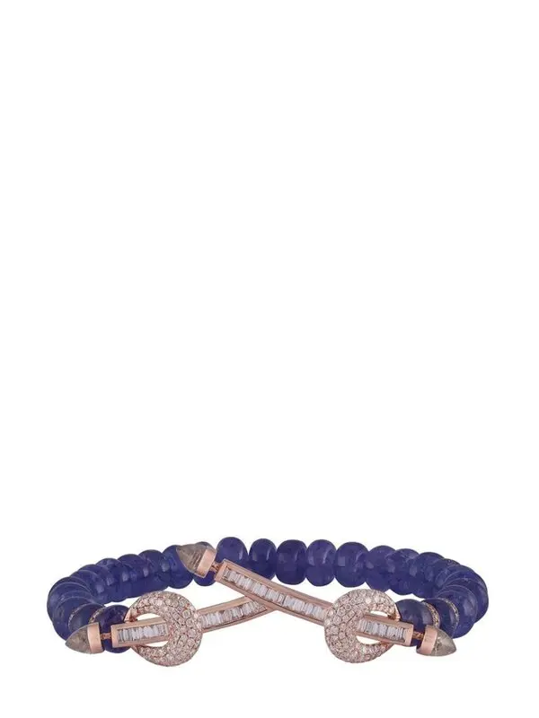 ANANYA 18kt Rose Gold Chakra Diamond And Tanzanite Bracelet - Pink