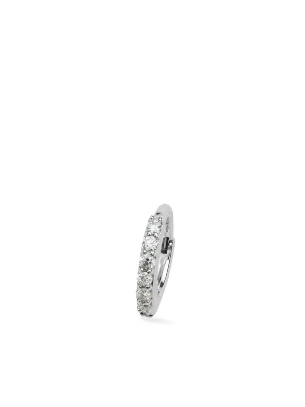 LARK & BERRY 14kt White Gold Diamond Hoop Earring - Silver