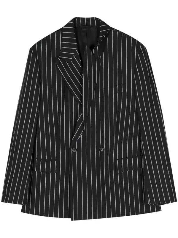 MARINA YEE Striped Double-breasted Blazer