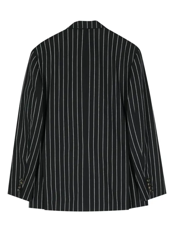 MARINA YEE Striped Double-breasted Blazer